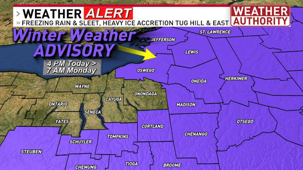 Winter weather advisories for freezing rain today, heavy lake effect ...