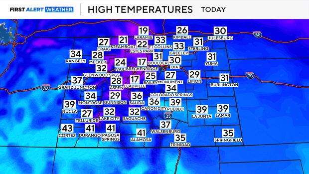 Cold temperatures continue across Colorado tonight, warmup coming next week