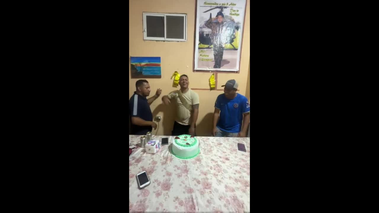 Birthday celebration ends with face in the cake in Machala, Ecuador