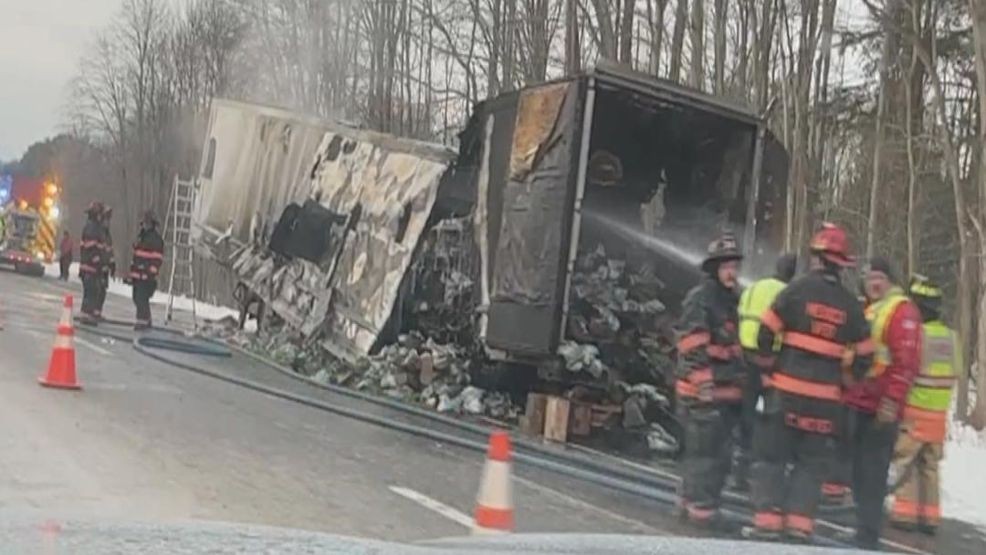 Tractor-trailer fire causes lane closure on I-81 near Parish