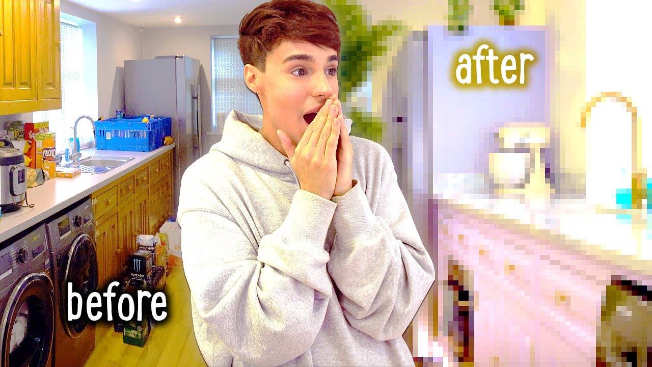 Old room transformed into a new kitchen for video shoots