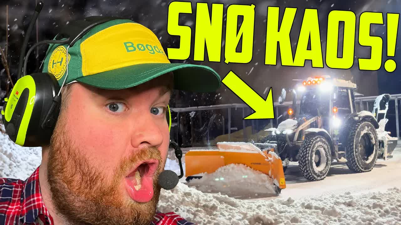 Brøyter med traktor for første gang!