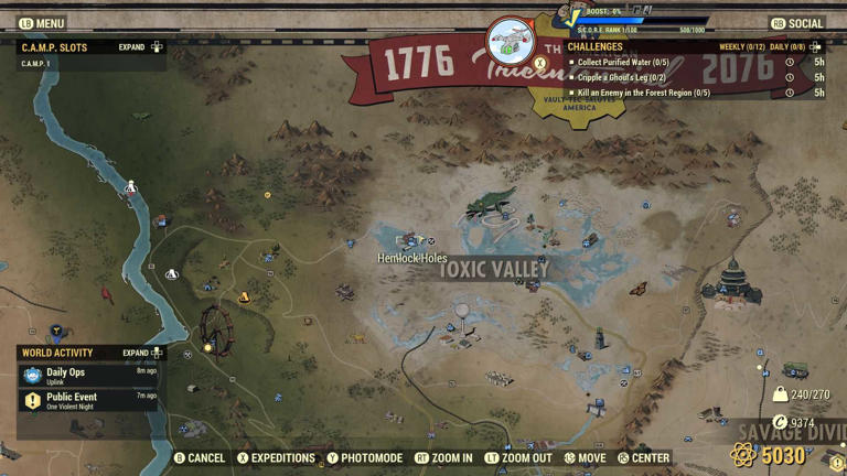 Snallygaster locations in Fallout 76