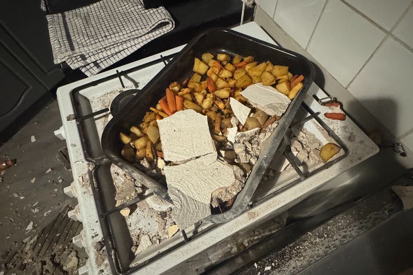 'My kitchen ceiling collapsed as I cooked a family roast on Boxing Day'