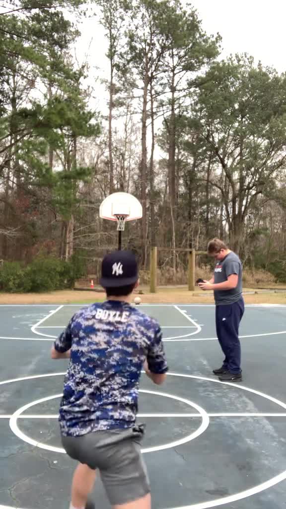 Half court slingshot trick shot goes wrong