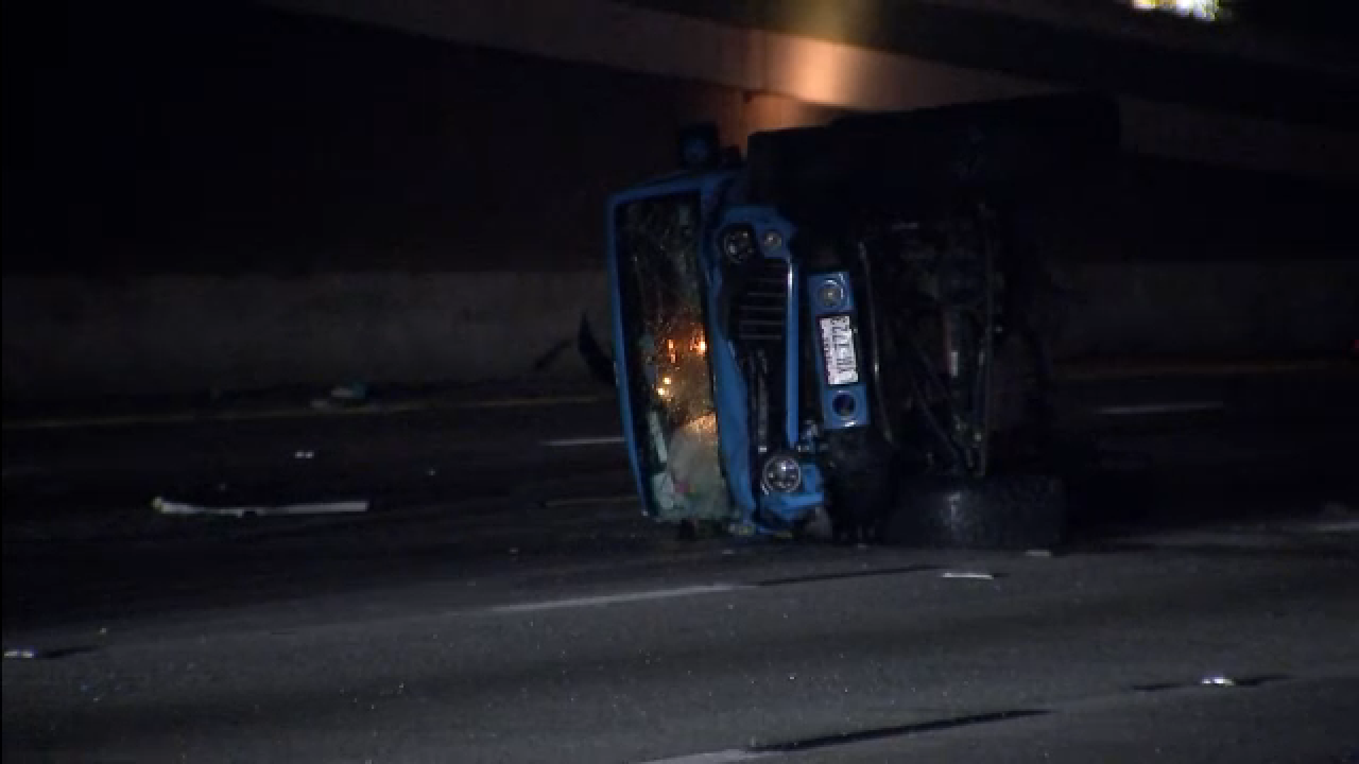 Woman with flat tire rear-ended and killed along North Freeway, HCSO says