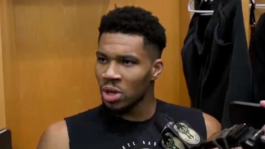 Giannis Antetokounmpo shuts down question about Bucks trade speculation ...