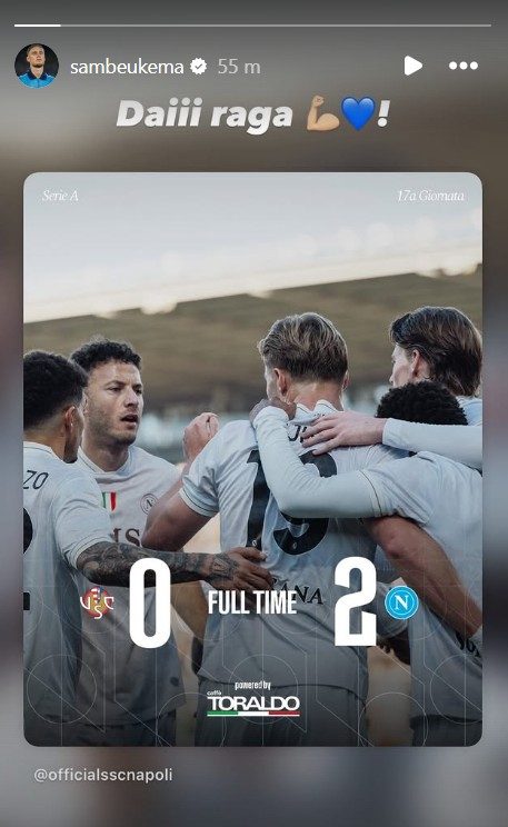 Beukema segue il Napoli da casa sua: bellissima reazione dell'olandese ...