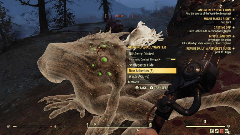 Snallygaster locations in Fallout 76