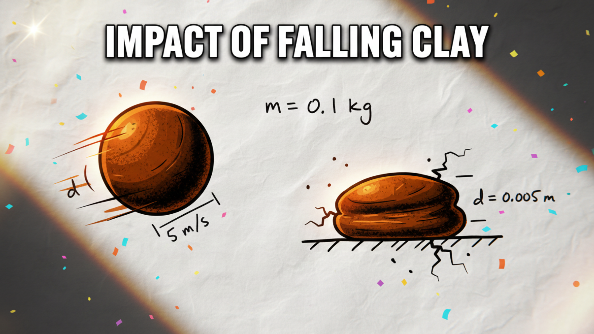 Impact force on falling clay: A physics problem explained