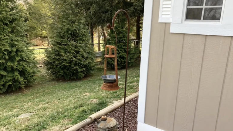Turn an ordinary thrift store find into an adorable bird feeder