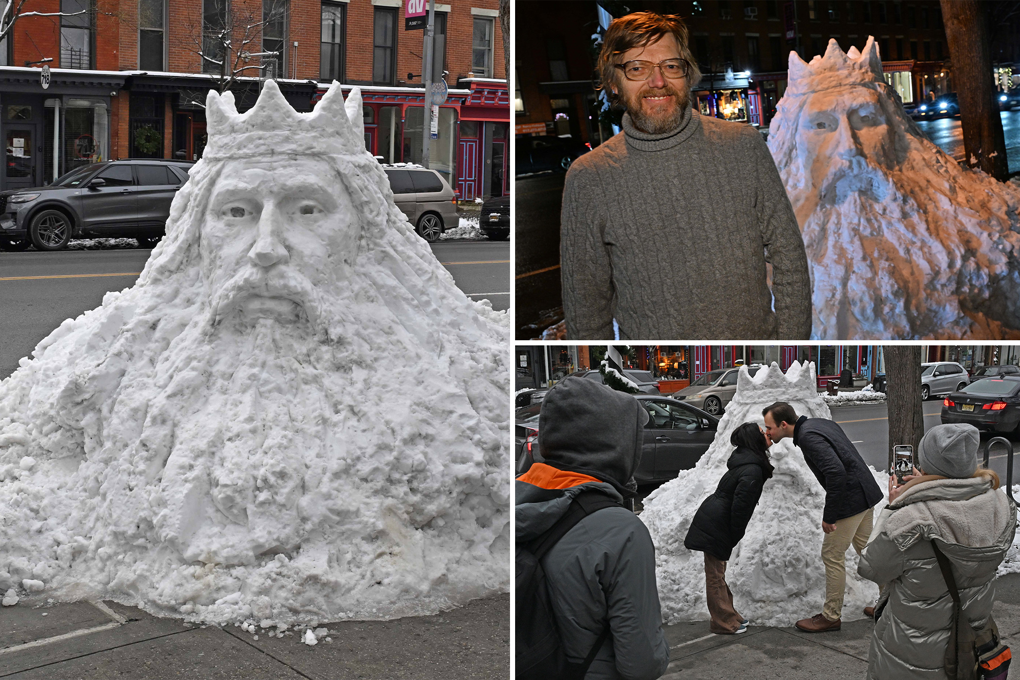 NYC snow pile carved into ‘crazy’ Snow King sculpture – now it’s a ...