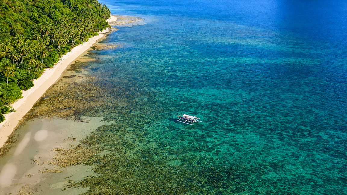 Peaceful island escape with crystal water