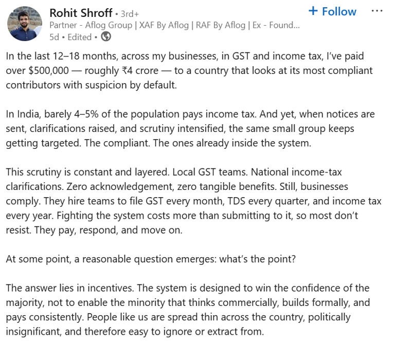 Bengaluru CEO says he's done with 'building in India' dream, sparks debate