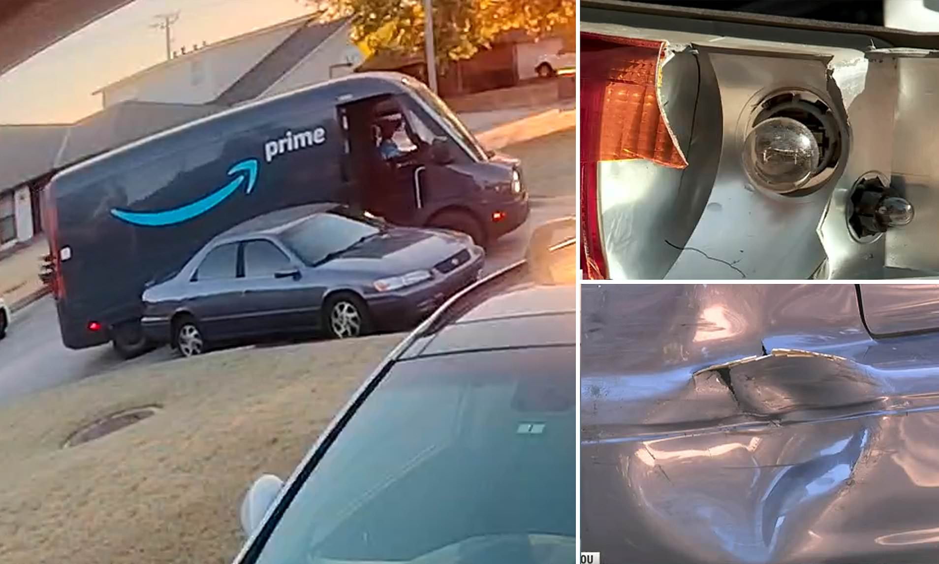 Shocking moment heartless Amazon driver slams into car before fleeing ...