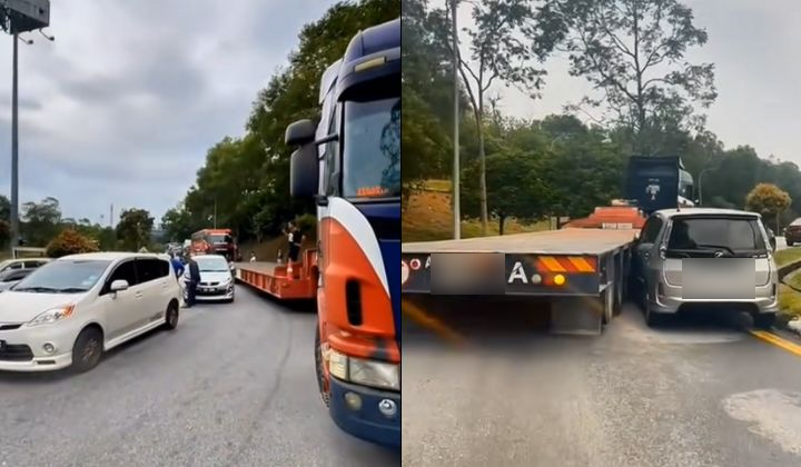 Lorry trailer damages illegally parked cars at R&R, who’s at fault?