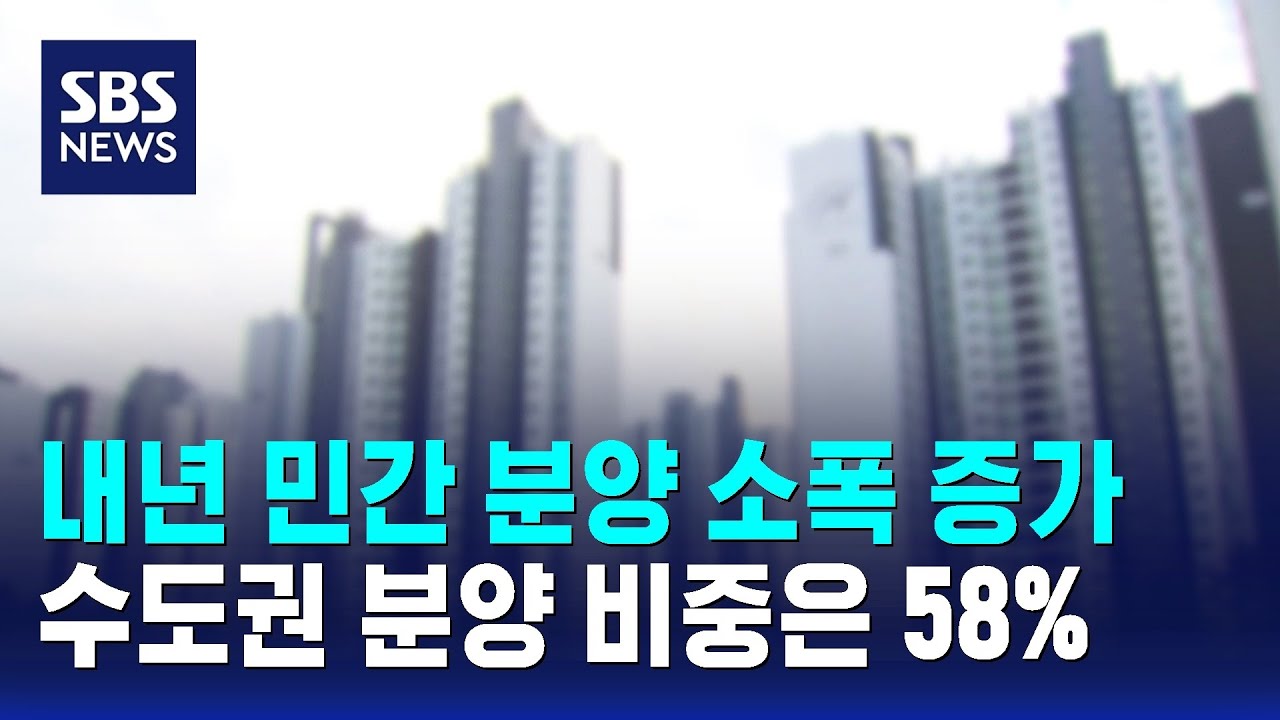 내년 민간 분양 소폭 증가…수도권 분양 비중은 58% / SBS / 경제365