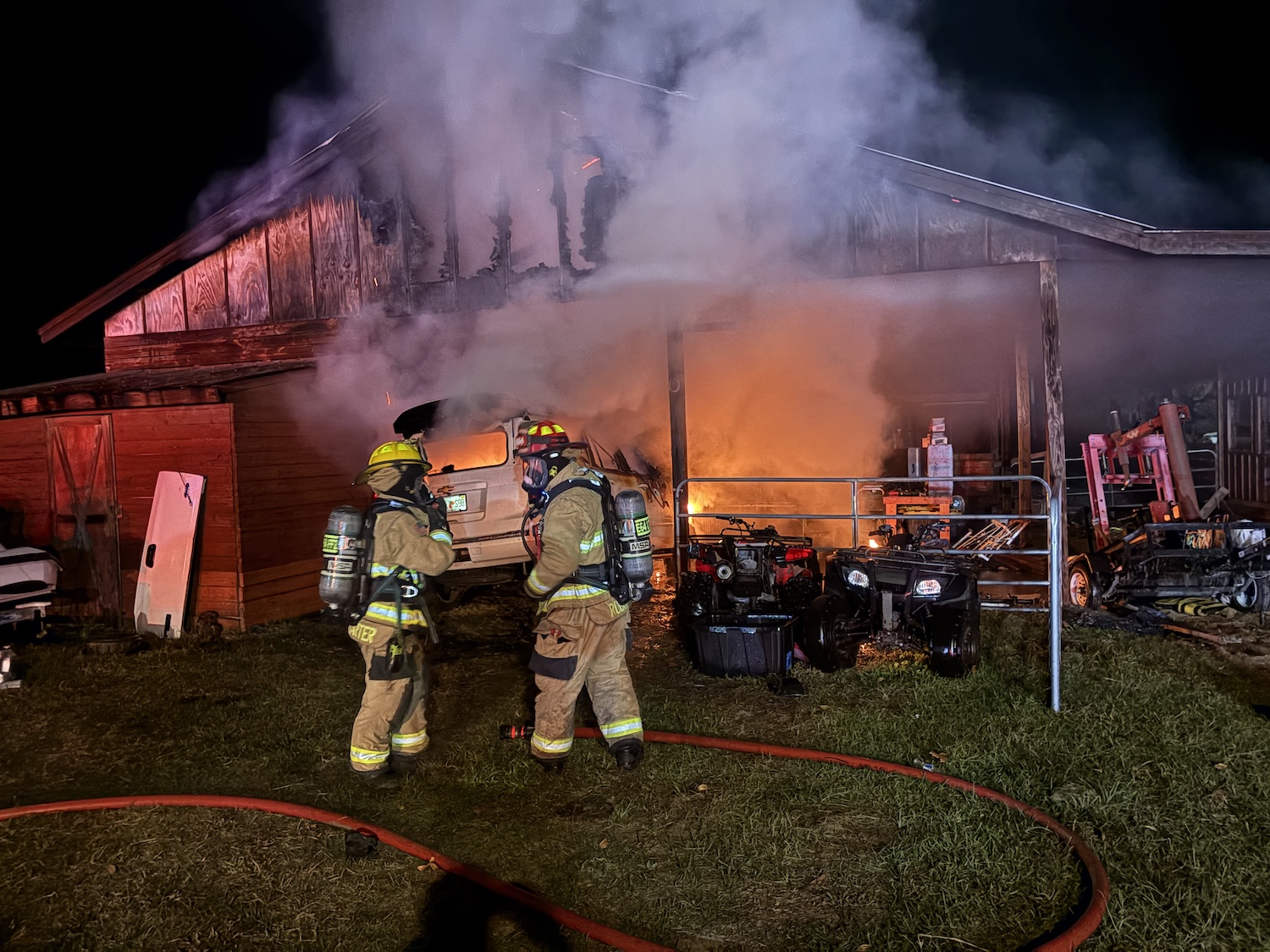 Photos: Crews respond to barn fire near Cross Creek