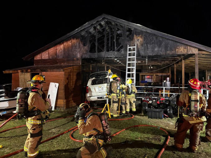 Photos: Crews respond to barn fire near Cross Creek