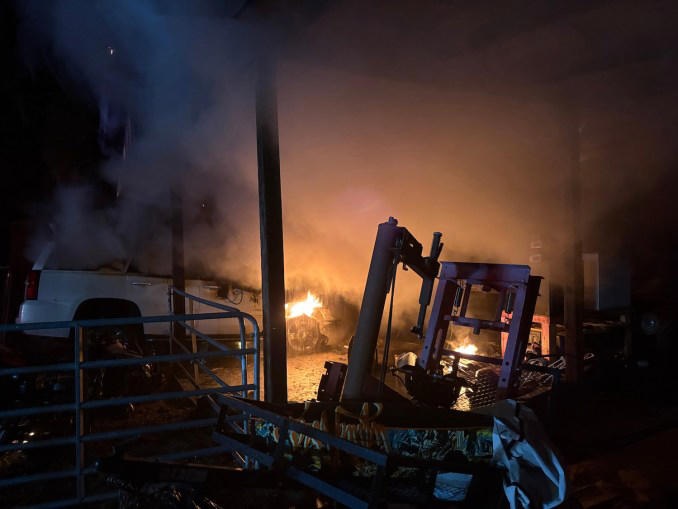 Photos: Crews respond to barn fire near Cross Creek