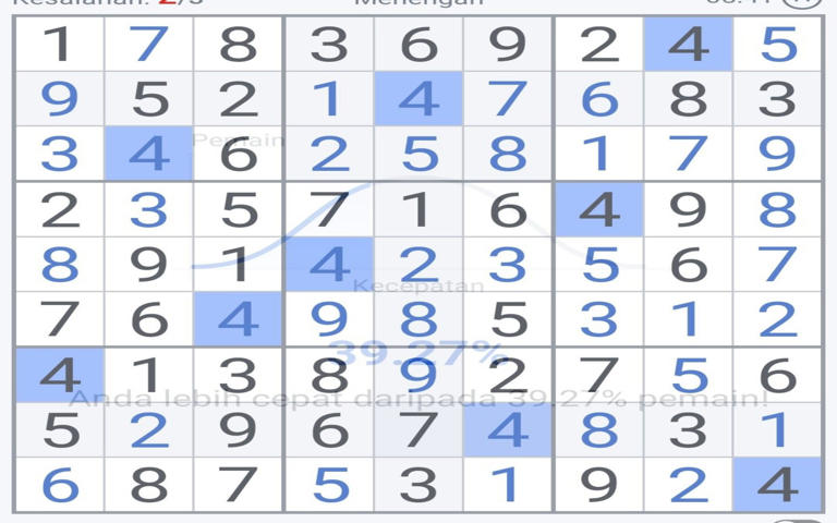Inilah jawaban game sudoku puzzle klasik level menengah dari Oakever ...