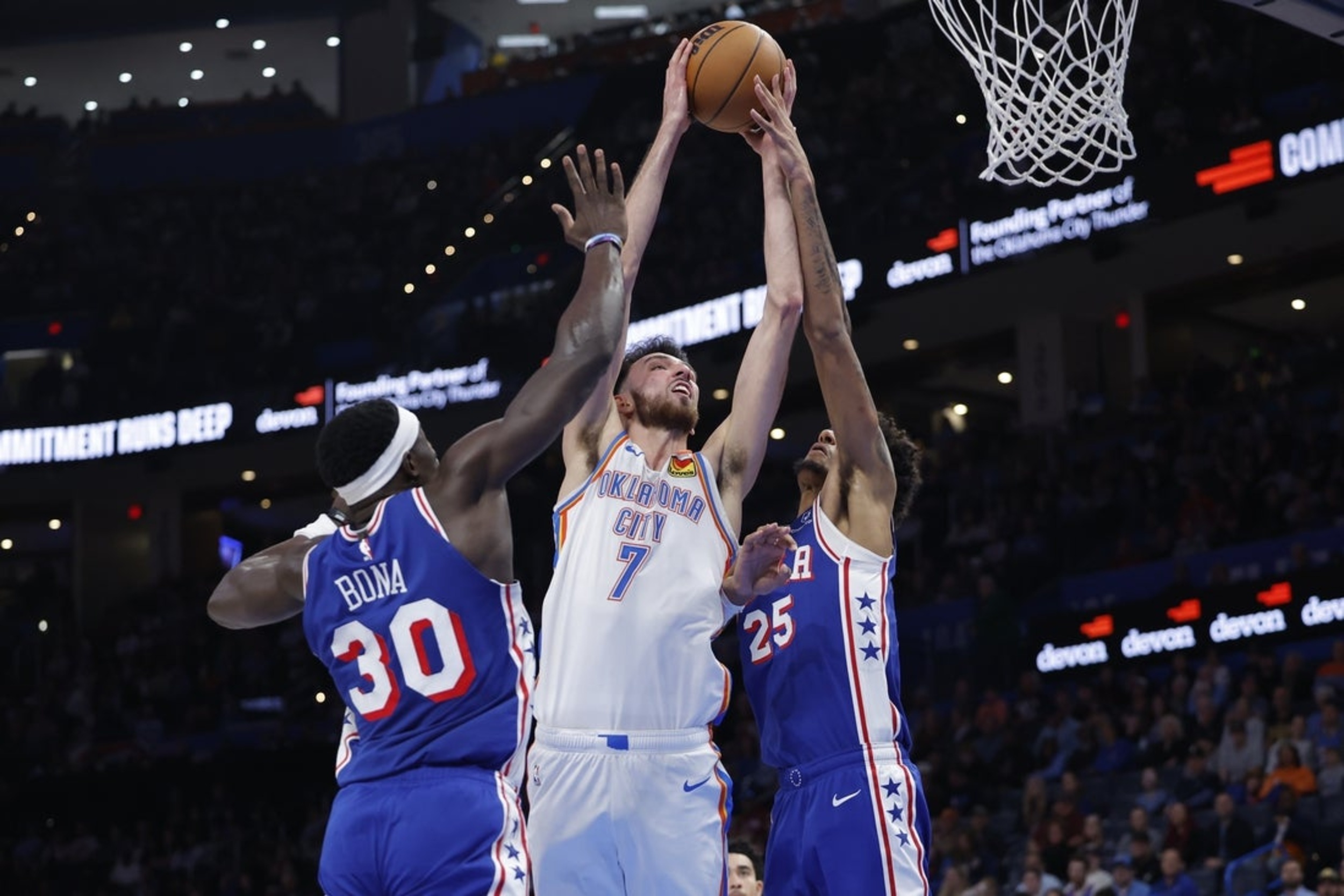 Thunder halt 2-game skid with huge 2nd half vs. Sixers