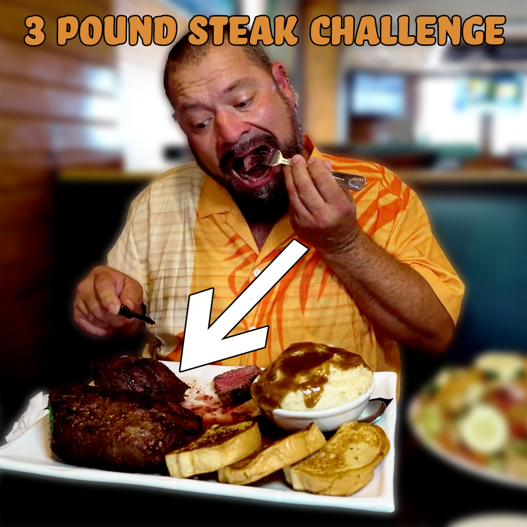 3lb steak challenge at Rack’s Sports Bar