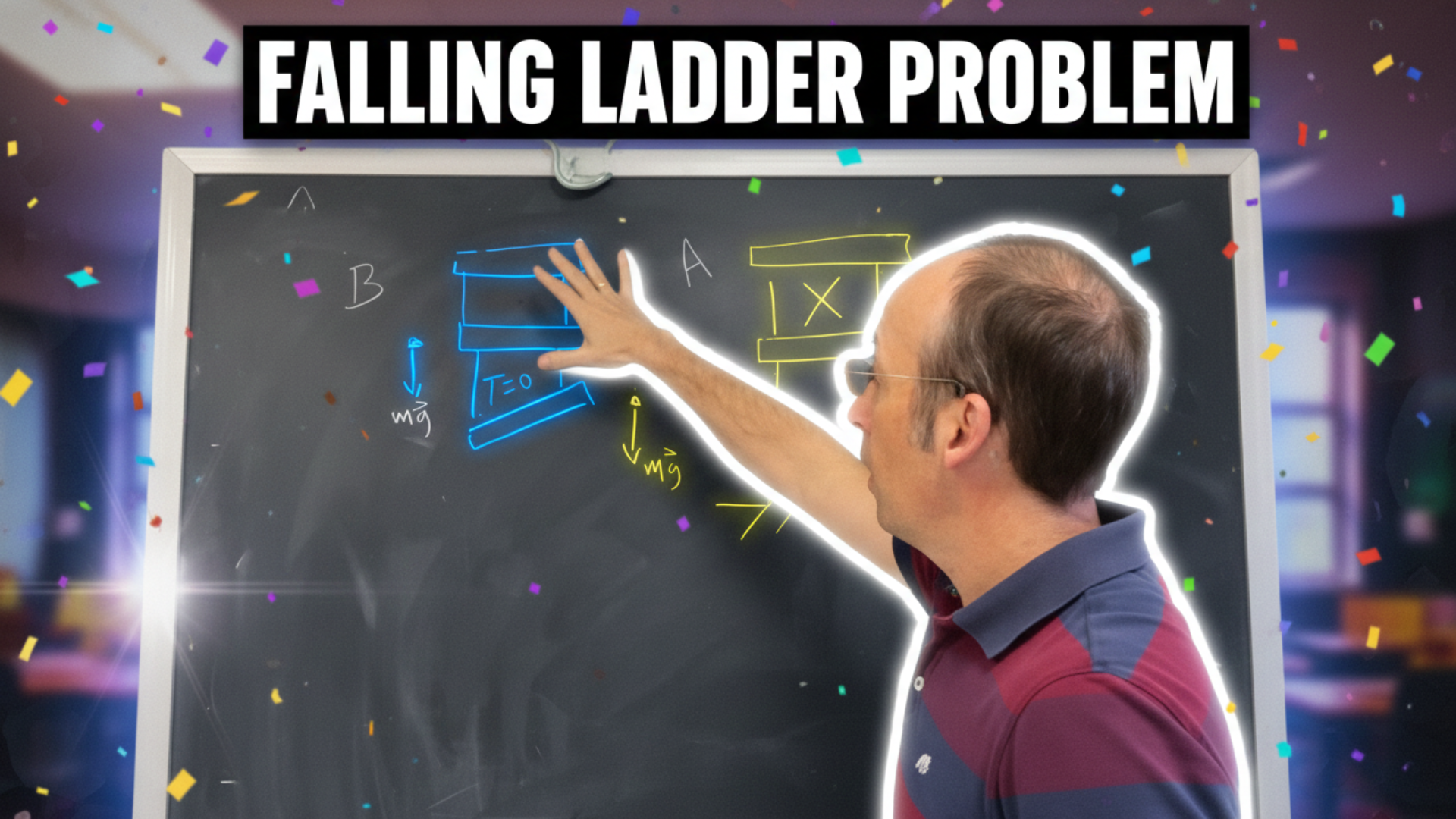 Veritasium's falling ladder problem: Understanding the physics