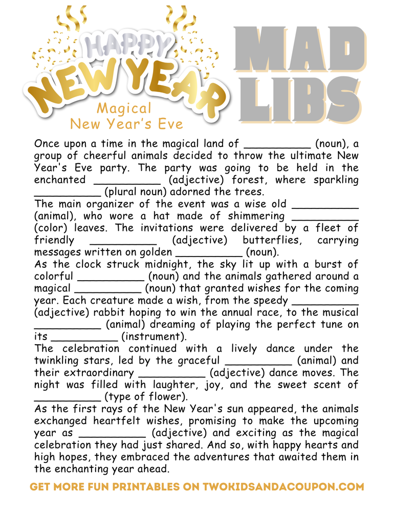 The best New Year mad libs for your countdown