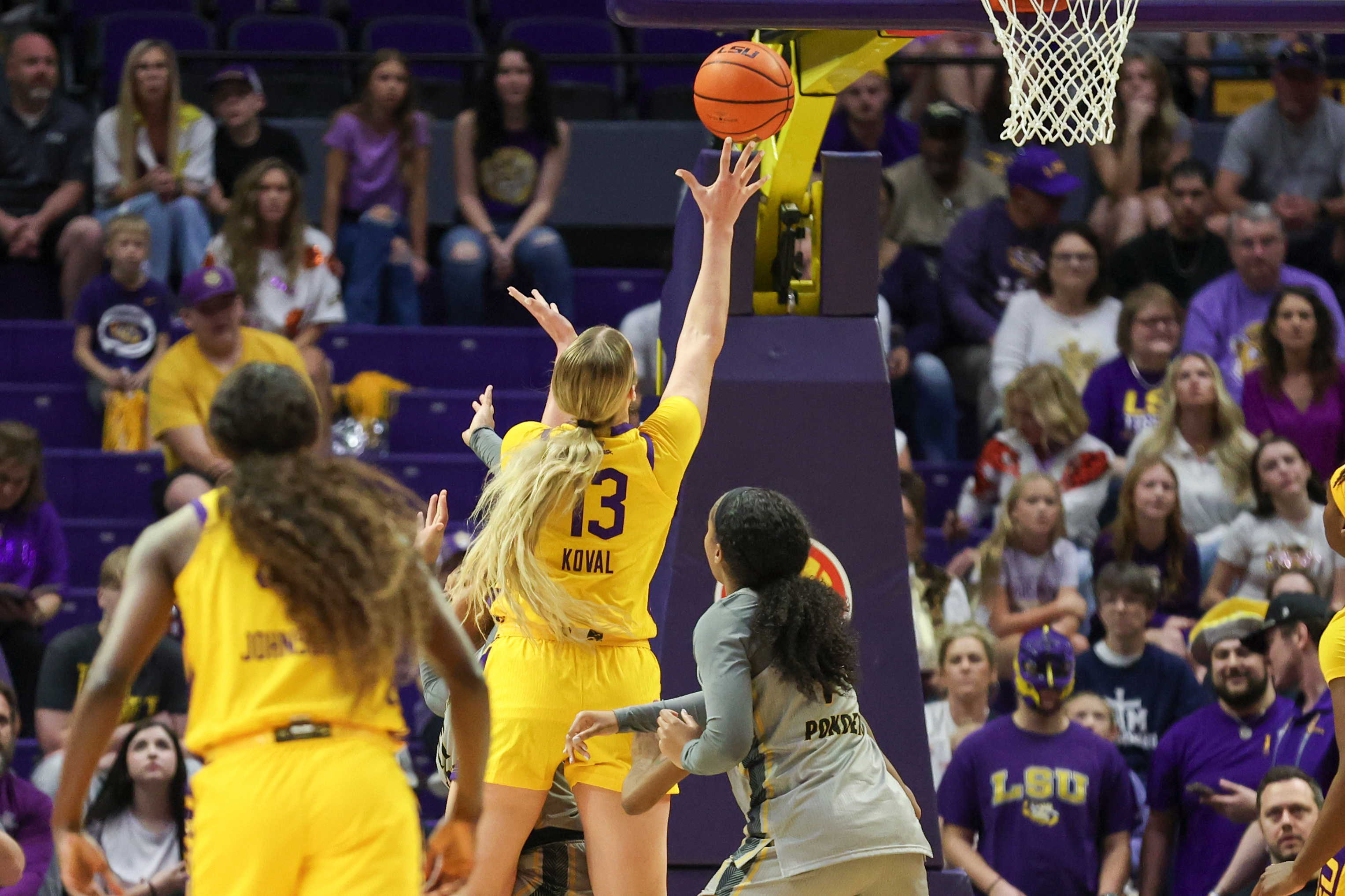Kate Koval scores 23 as LSU dominates Alabama State 109-41