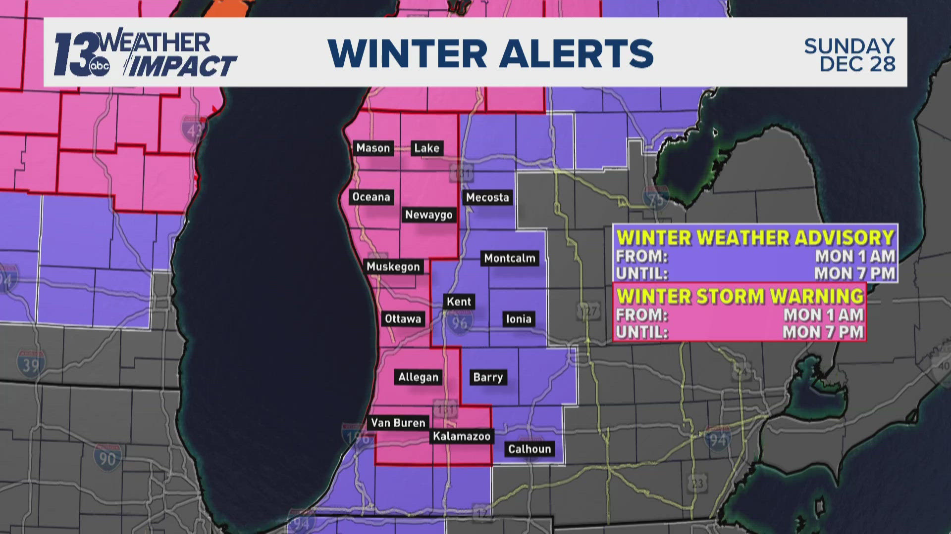 Winter storm warning vs. winter weather advisory