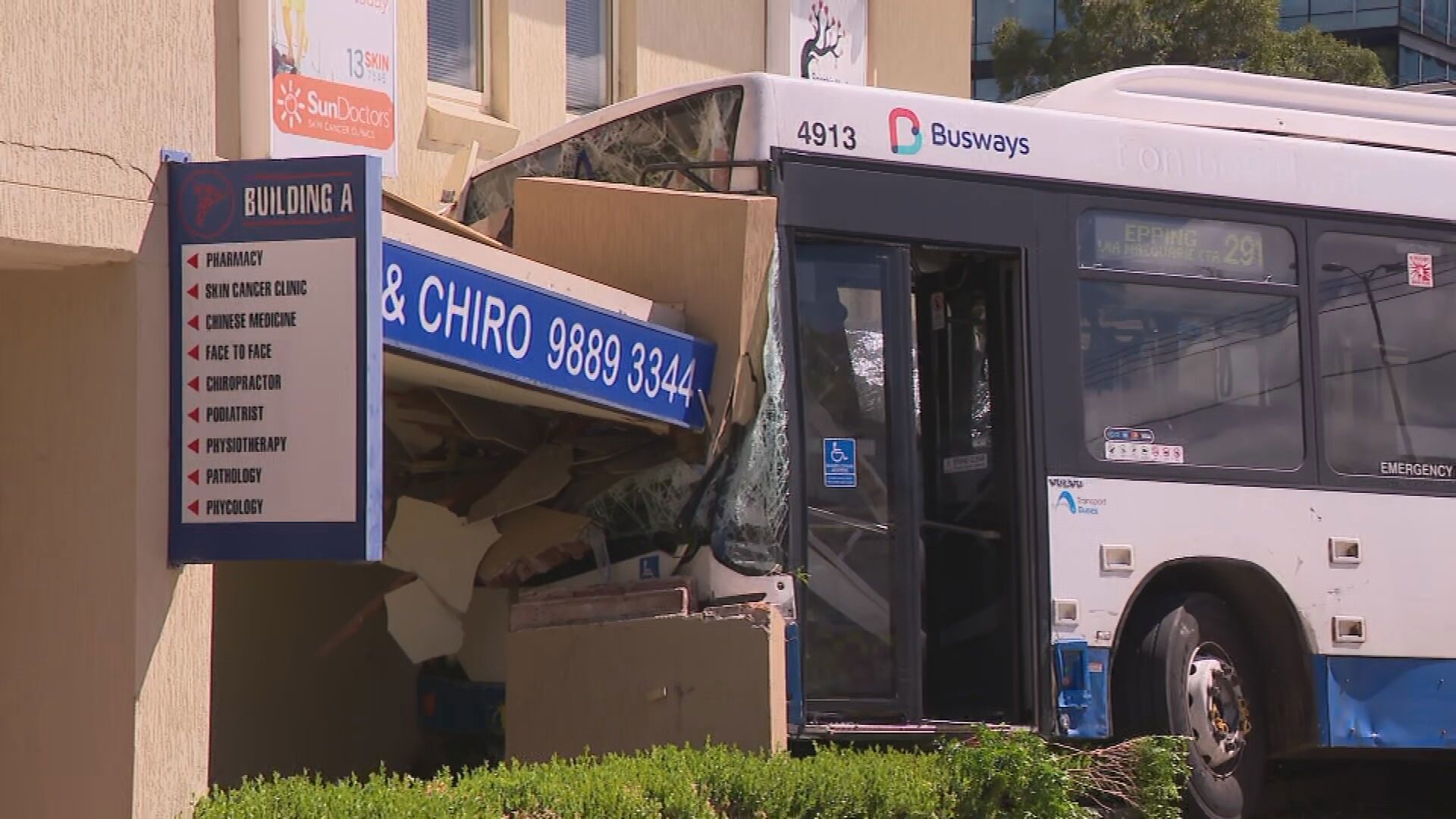 Bus driver survives crash after colliding with car in Sydney's north-west