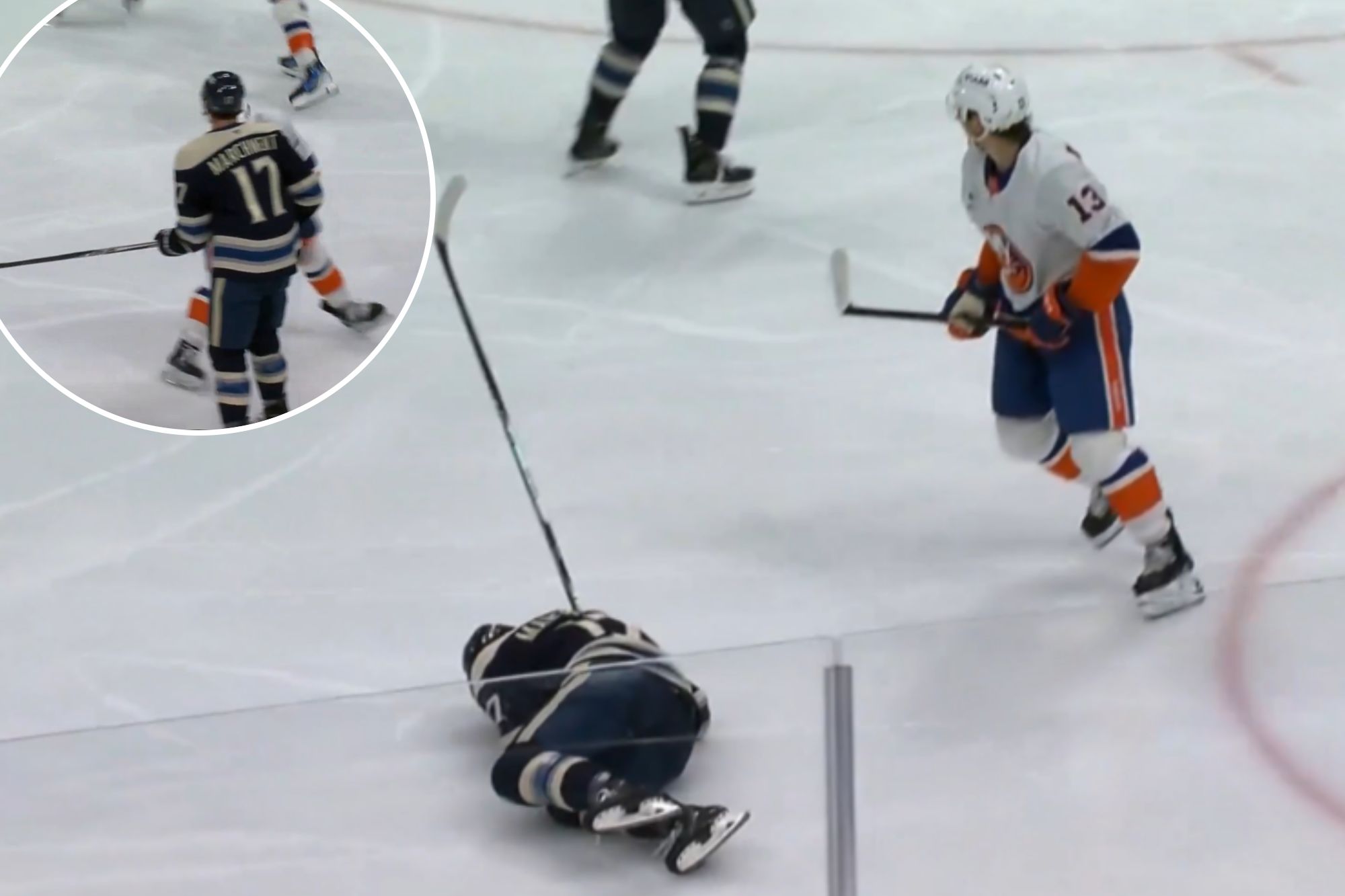 Islanders’ Mat Barzal ejected after swinging stick at Blue Jackets ...