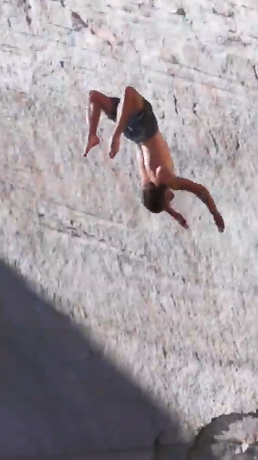 A cliff jump gone backward