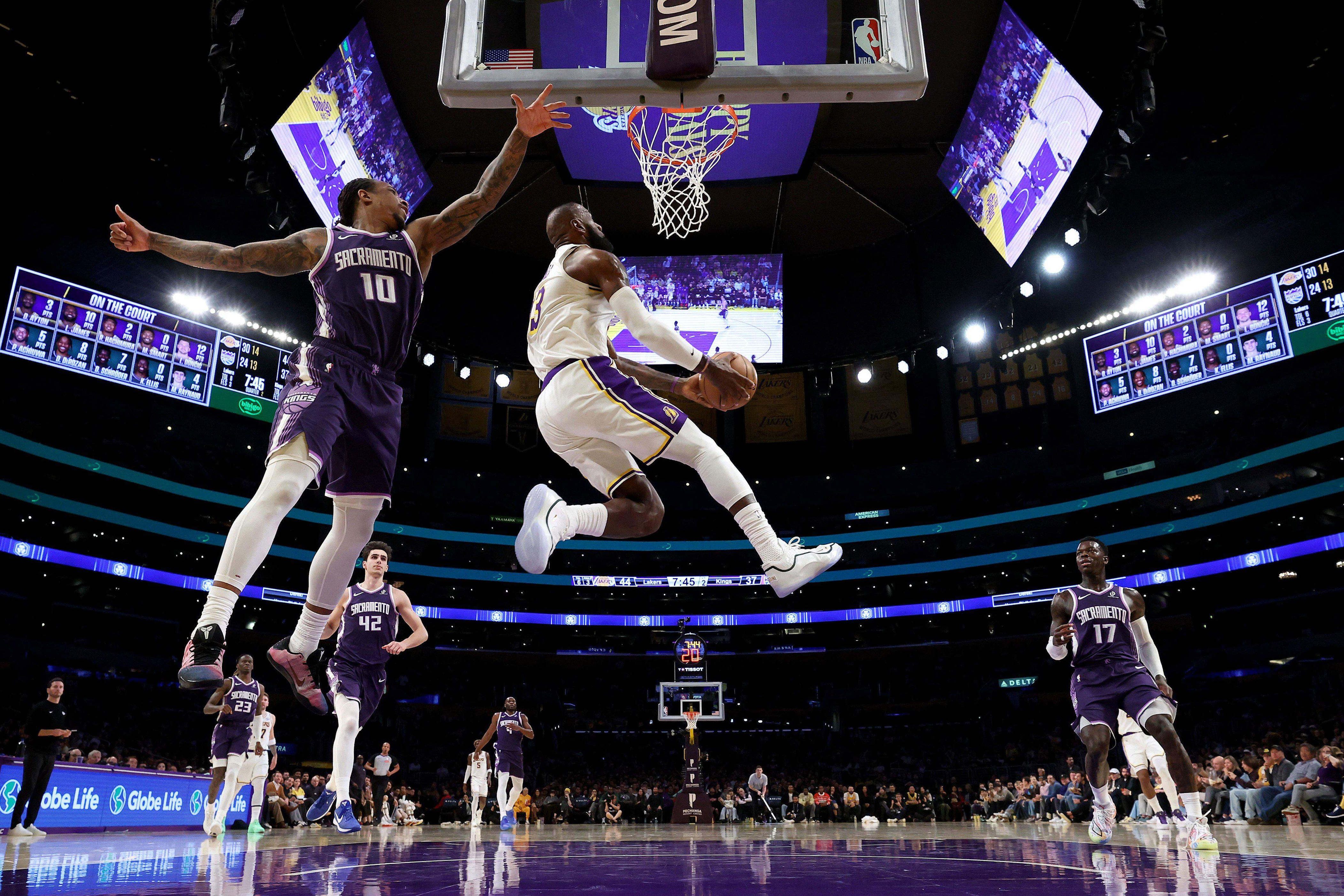Kings take step back as Luka Doncic, LeBron James lead Lakers to ...