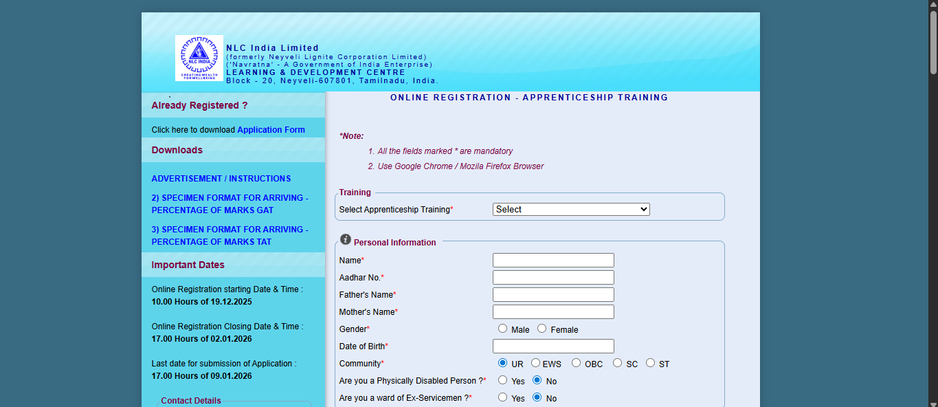 NLC apprentice recruitment 2025: Registration window closes soon for ...