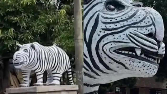 7 Tugu viral jadi maskot daerah, sorotan macan putih Kediri hingga ...