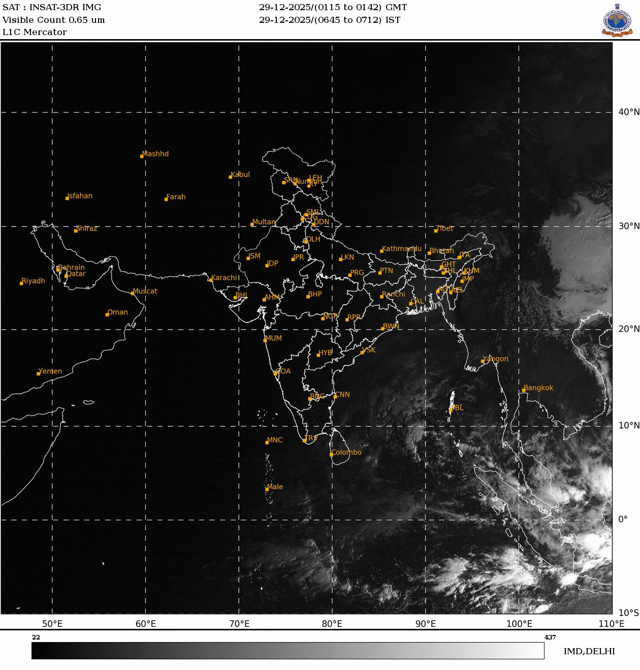 Satellite image reveals massive extent of fog blanketing north India