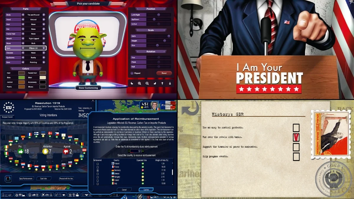 Games that simulate political debates with real quotes