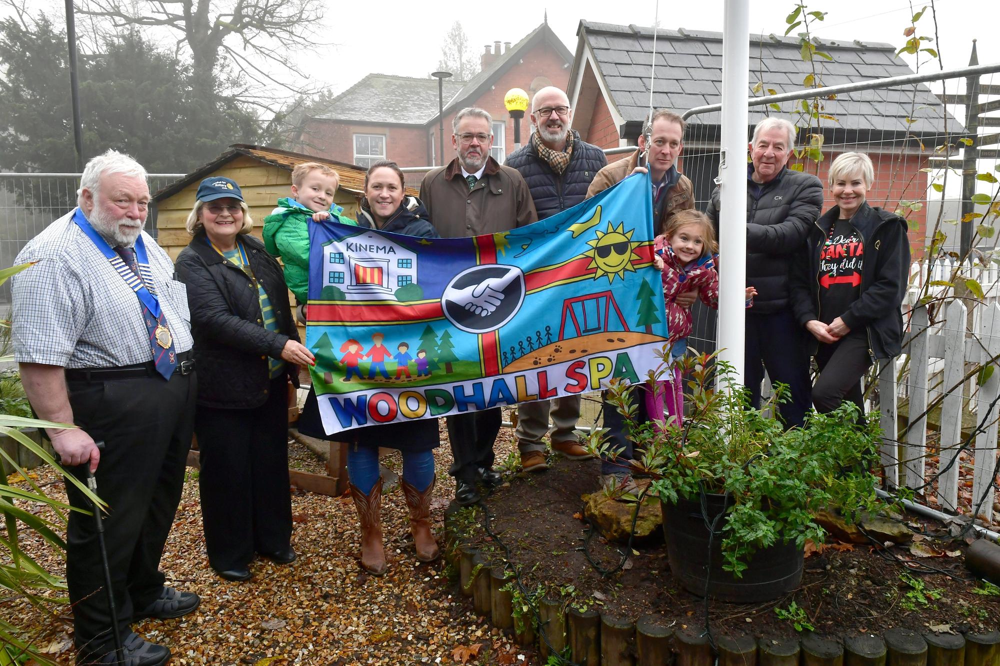 New Woodhall Spa village flag raised in community celebration