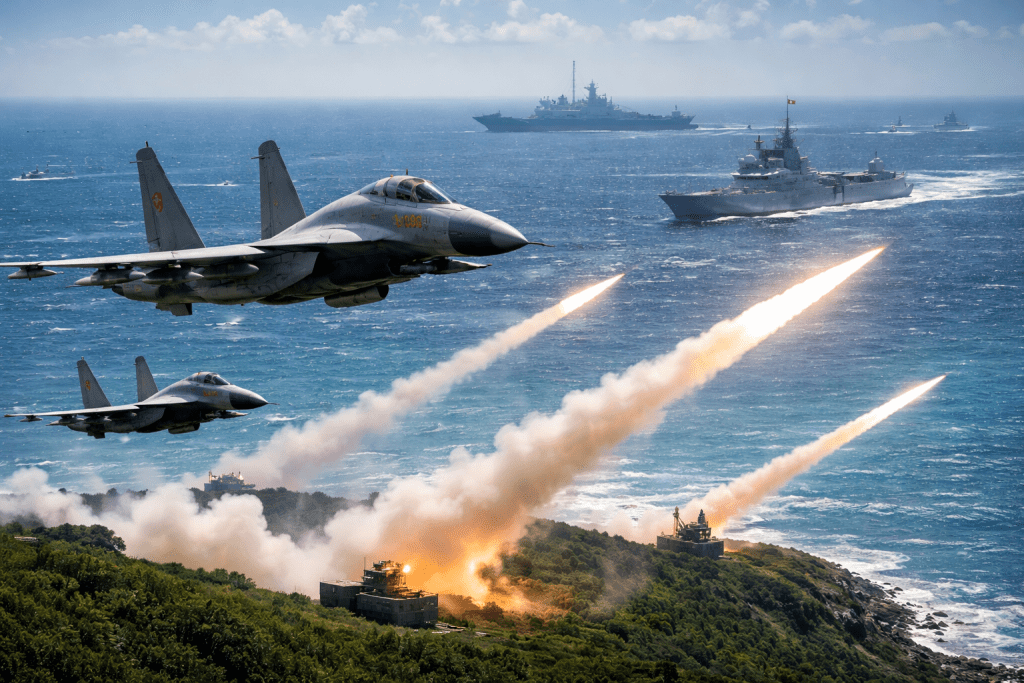 China deploys jets and rockets in Taiwan Strait exercises as US arms ...