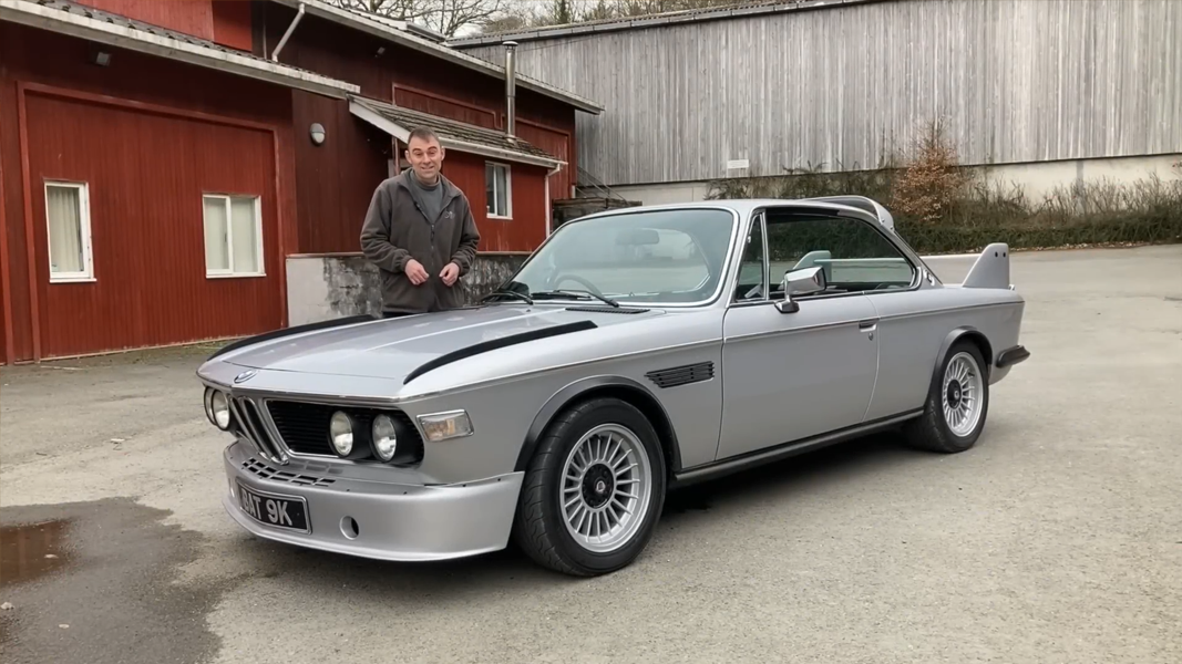 Classic BMW E9 with Tesla electric drive