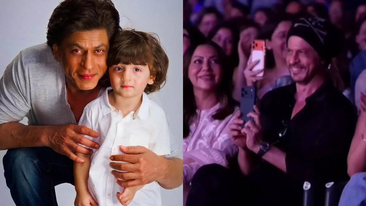 Shah Rukh Khan smiles, records son AbRam's annual day performance - watch