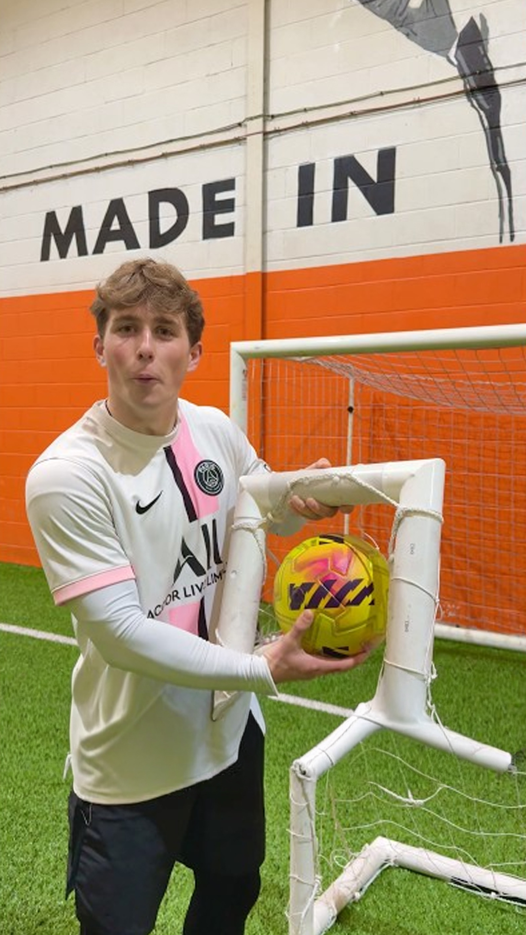 Trying impossible football shots