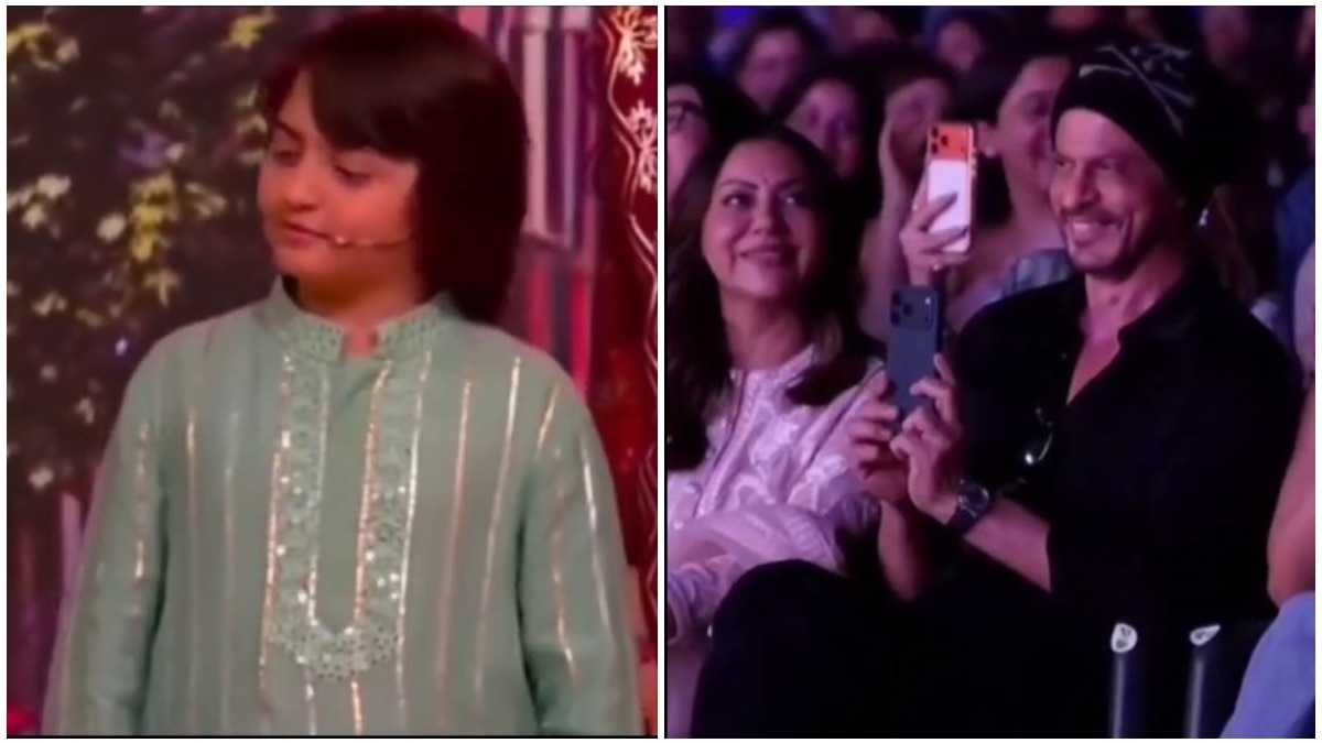 SRK smiles and records son AbRam's annual day performance in viral ...