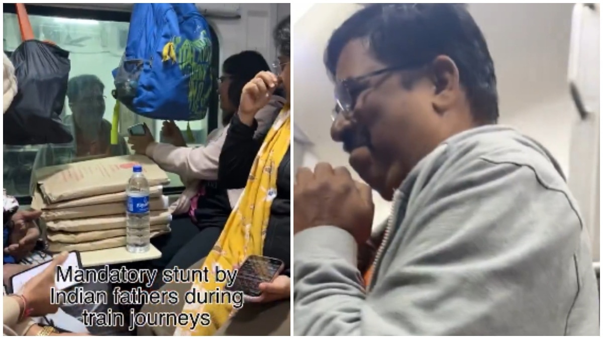 Indian dad's 'mandatory' last-minute train boarding stunt leaves ...