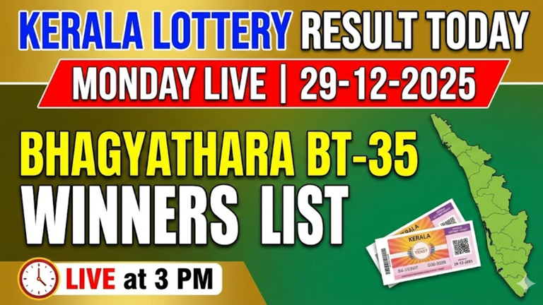 Bhagyathara BT-35 Kerala lottery result today live – 29 December 2025 ...