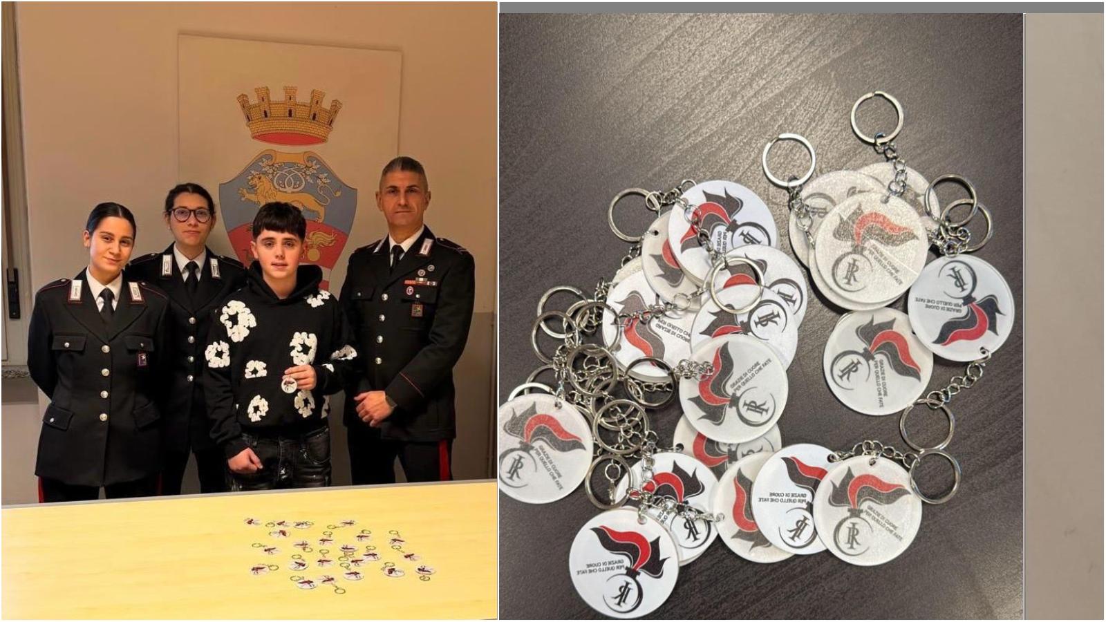 Rozzano, 13enne realizza dei portachiavi e li dona ai carabinieri