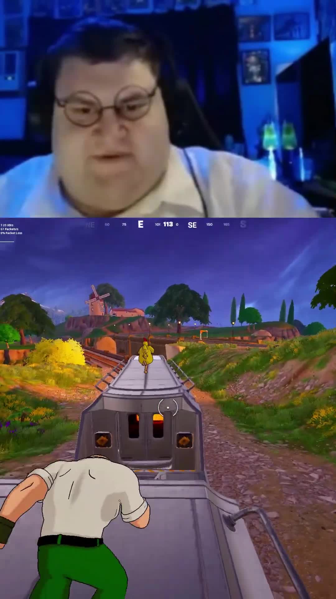 Peter Griffin chased the chicken