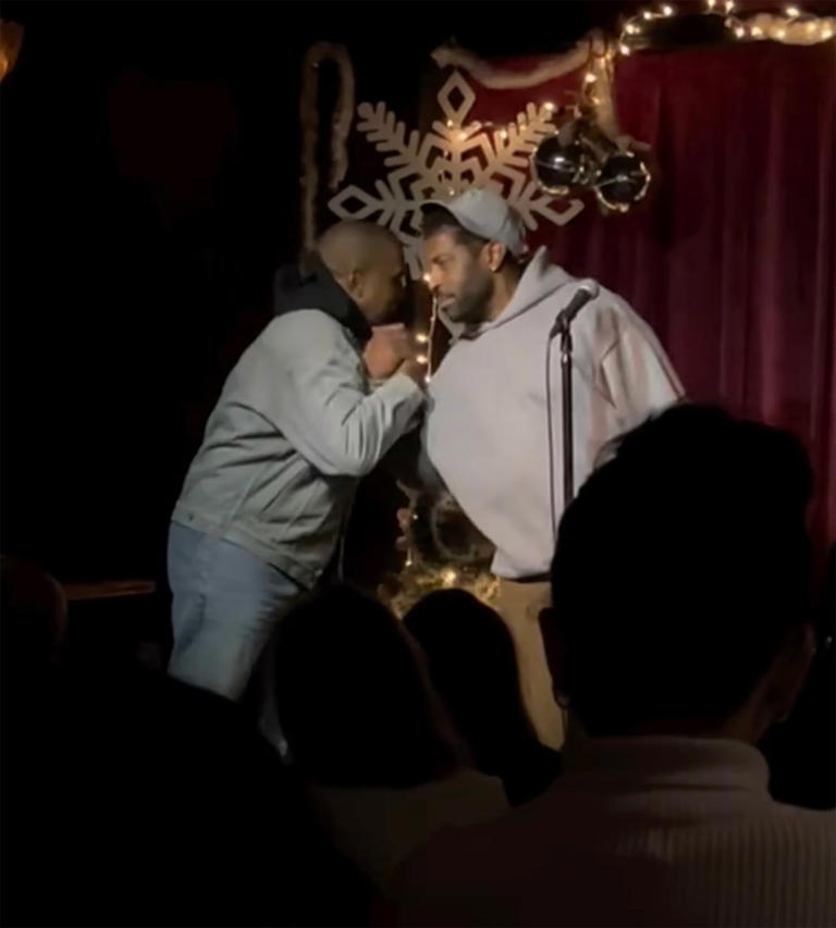 Watch 'awkward' moment Kanye West is brought onstage at Deon Cole's ...
